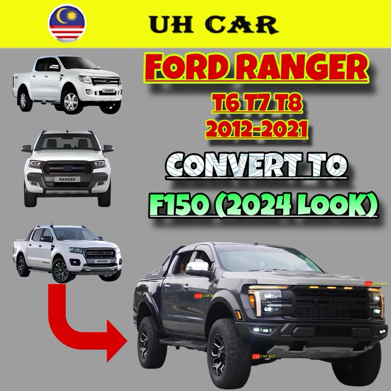 (F150 2024) Ford Ranger T6 T7 T8 Convert To F150 Front Bumper Grille ...