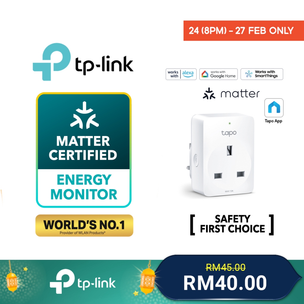 TP-Link Mini Smart Wifi Socket Plug Matter Certified (Support Energy ...