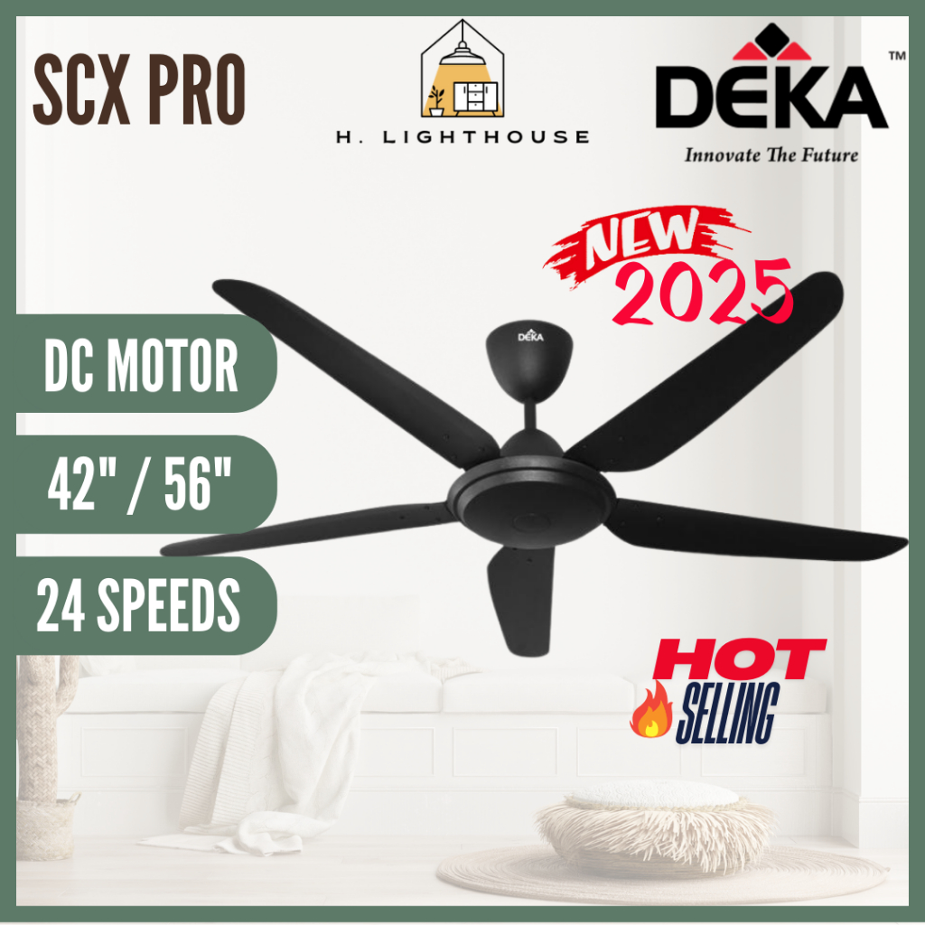 DEKA Ceiling Fan SCX 56" 42" DC Motor 7+7 Speeds / Ceiling Fan with Remote and 5Y Warranty ...