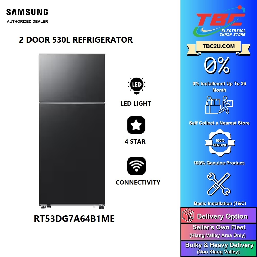 SAMSUNG 2 DOOR 530L INVERTER REFRIGERATOR (RT53DG7A64B1ME) | Shopee ...