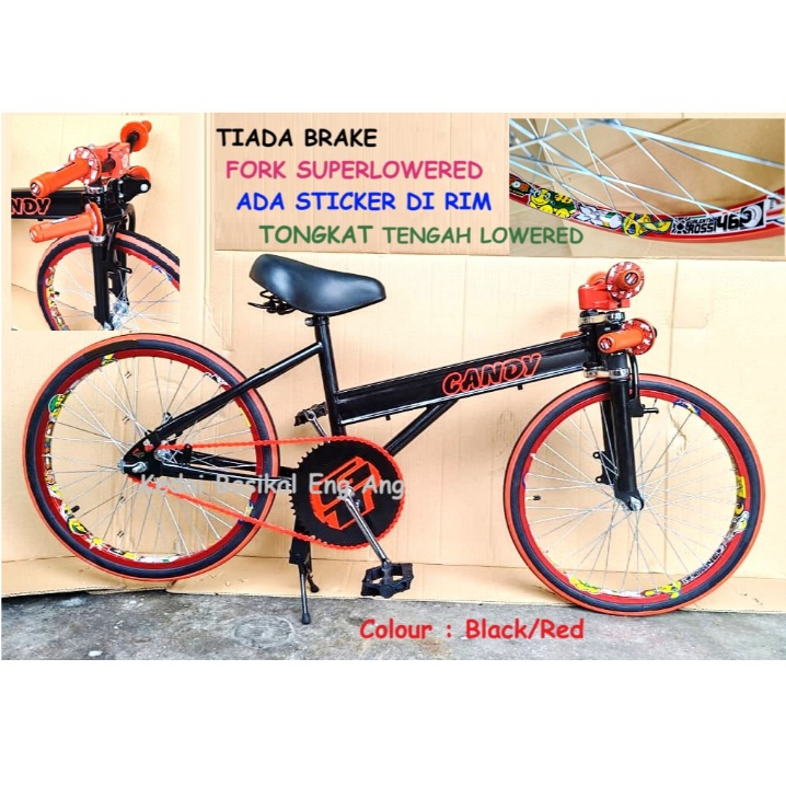 PASANG SIAP Basikal size 20" rim jejari, STICKER RIM , Fork Chrome ...