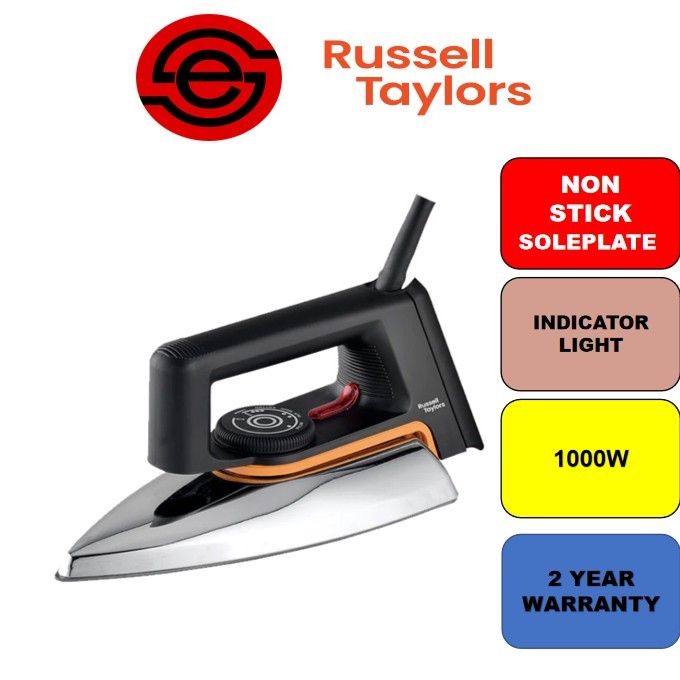 Russell Taylors 1000W Dry Iron with Non-Stick Soleplate DI-10 ...