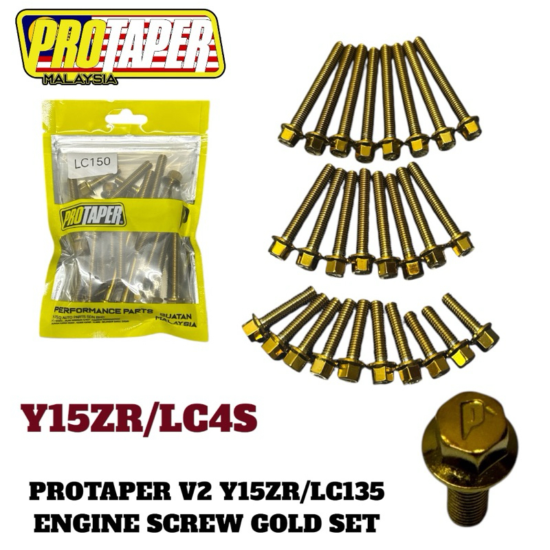 PROTAPER V2 Y15ZR/LC4S ENGINE COVER SCREW GOLD SET | Shopee Malaysia
