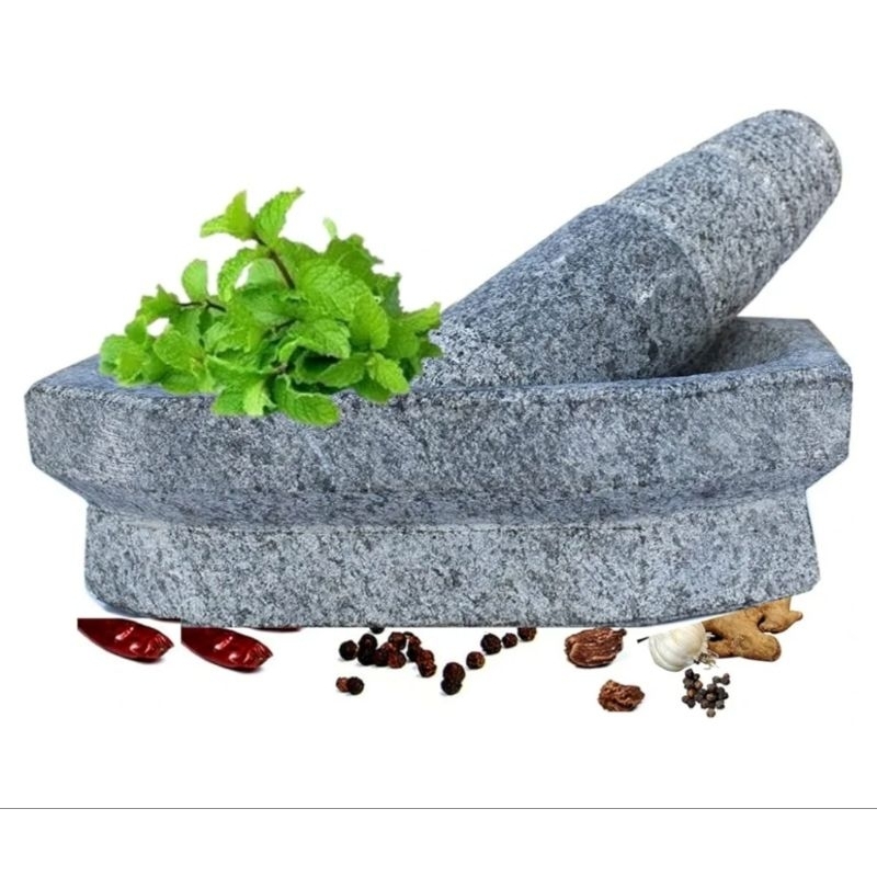 Kalvam Stone Mortar and Pestle Set, UnPolished for Spices,Khalbatta ...