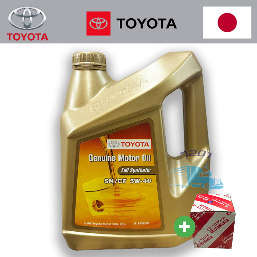 TOYOTA 5W40 SN/CF Fully Synthetic Engine Oil (4L) 5W40 WITH OIL FILTER | Shopee Malaysia