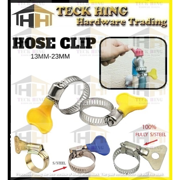 7/8" (13-22mm) THUMB SCREW Hose Clip BUTTERFLY HOSE CLIP HAND TWIST ...