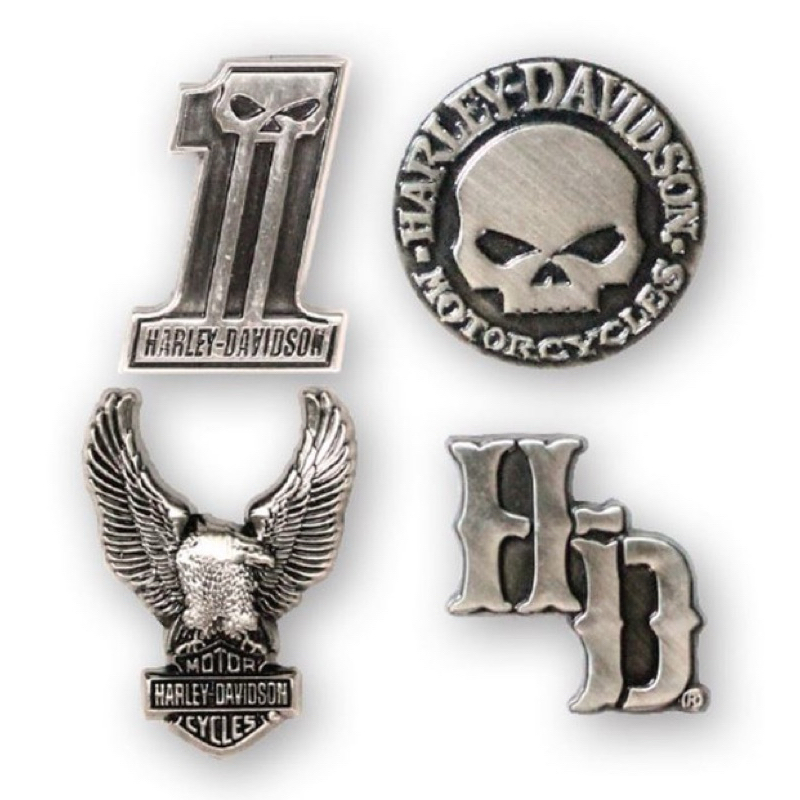 Harley-Davidson® Dark Custom 3D Die Cast Magnet Set, Set of 4, Silver ...