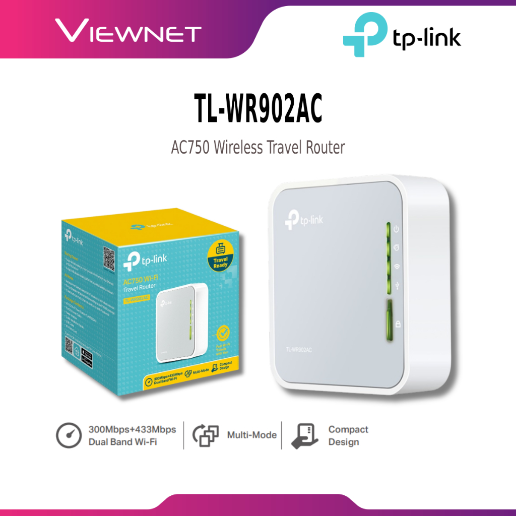 TP-LINK TL-WR902AC AC750 DUAL-BAND WIRELESS TRAVEL ROUTER WITH TRAVEL ...