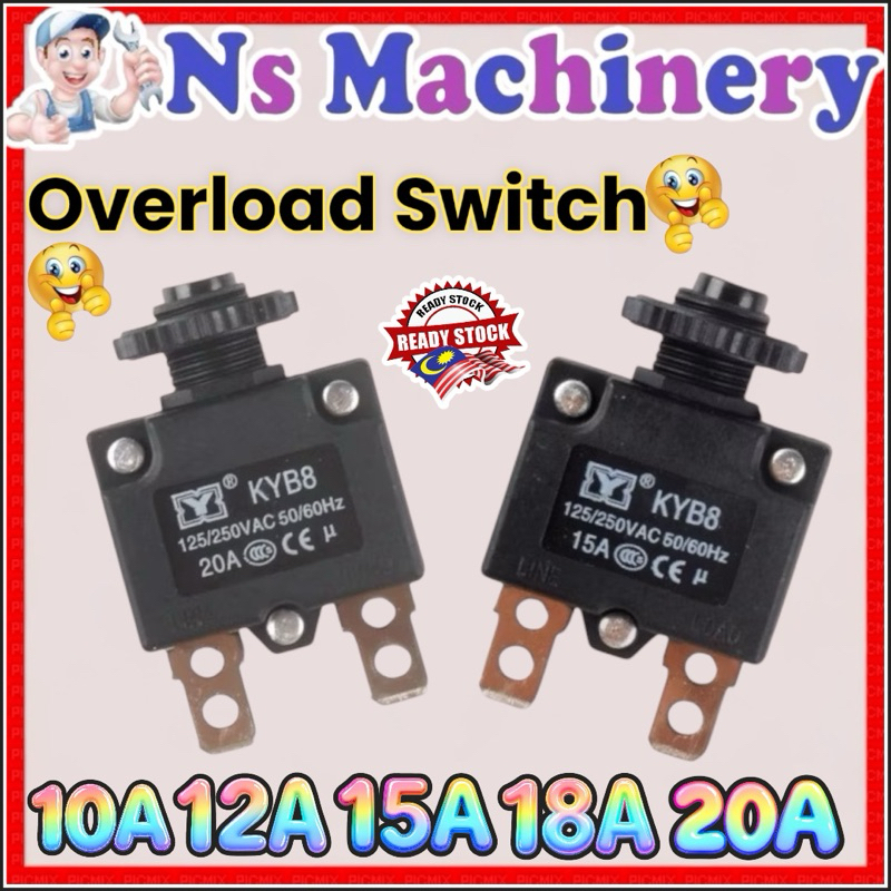 Overload Switch Air Compressor 15amp 20amp Thermal switch circuit ...