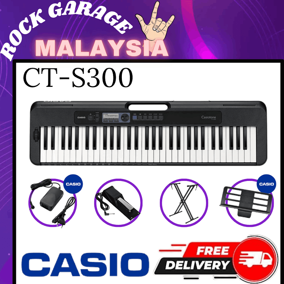 CASIO CT-S300 61-Keys Casiotone Keyboard With Keyboard Stand And Piano ...