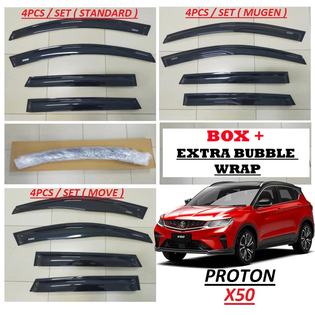 4pcs Proton X50 Door Visor Air Press Window Cover Mirror Rain Guard ...