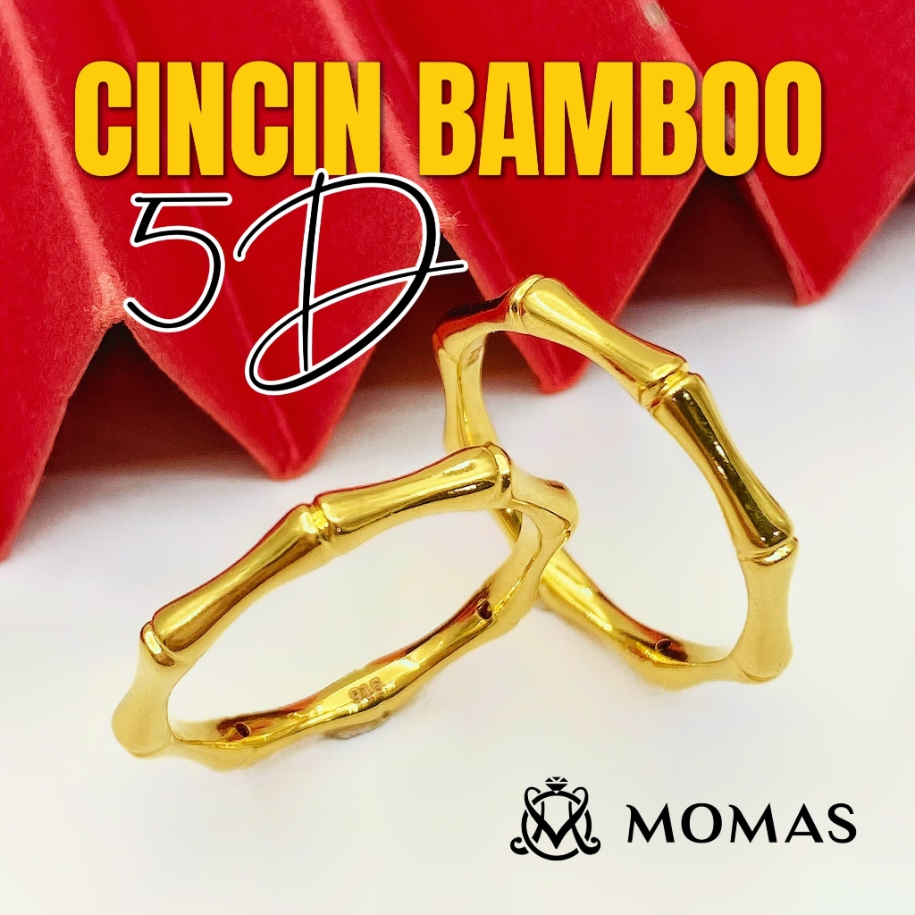 Cincin Bamboo Emas 916 Tulen Cincin Emas 916 Original Cincin Fesyen ...