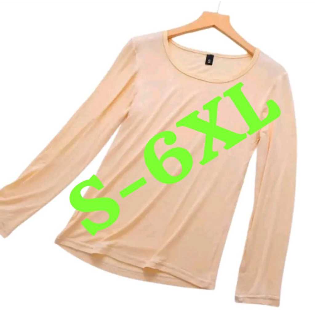 (S-6XL)Baju Lengan Panjang High Quality Cotton Women Inner Baju ...