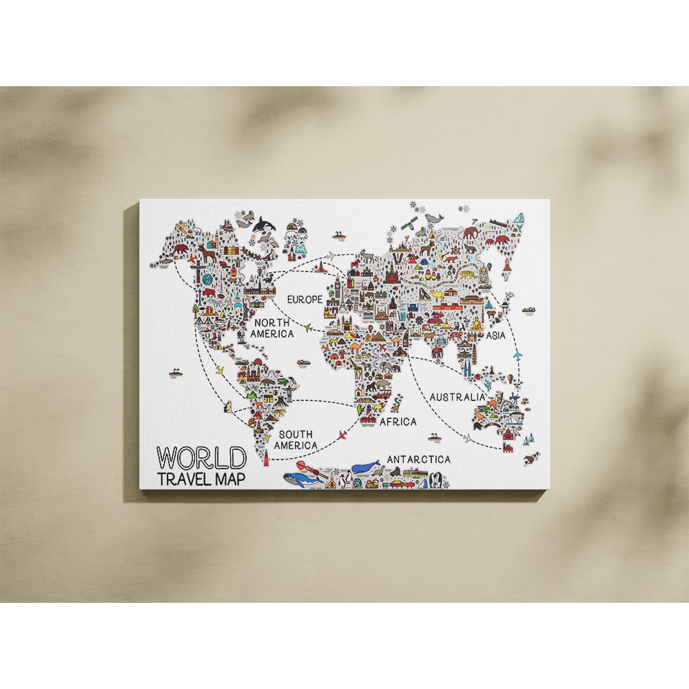 World Map - Children's Education Poster - Kids Wall Art | Shopee Malaysia