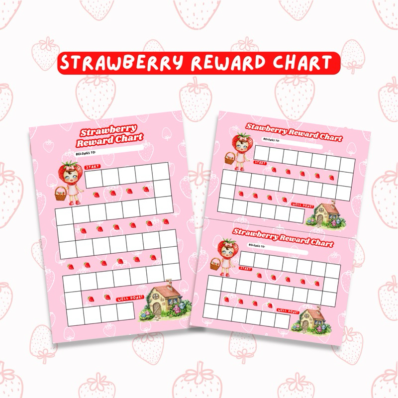 Strawberry Reward Chart | Printable Reward Chart for Kids | Todler ...