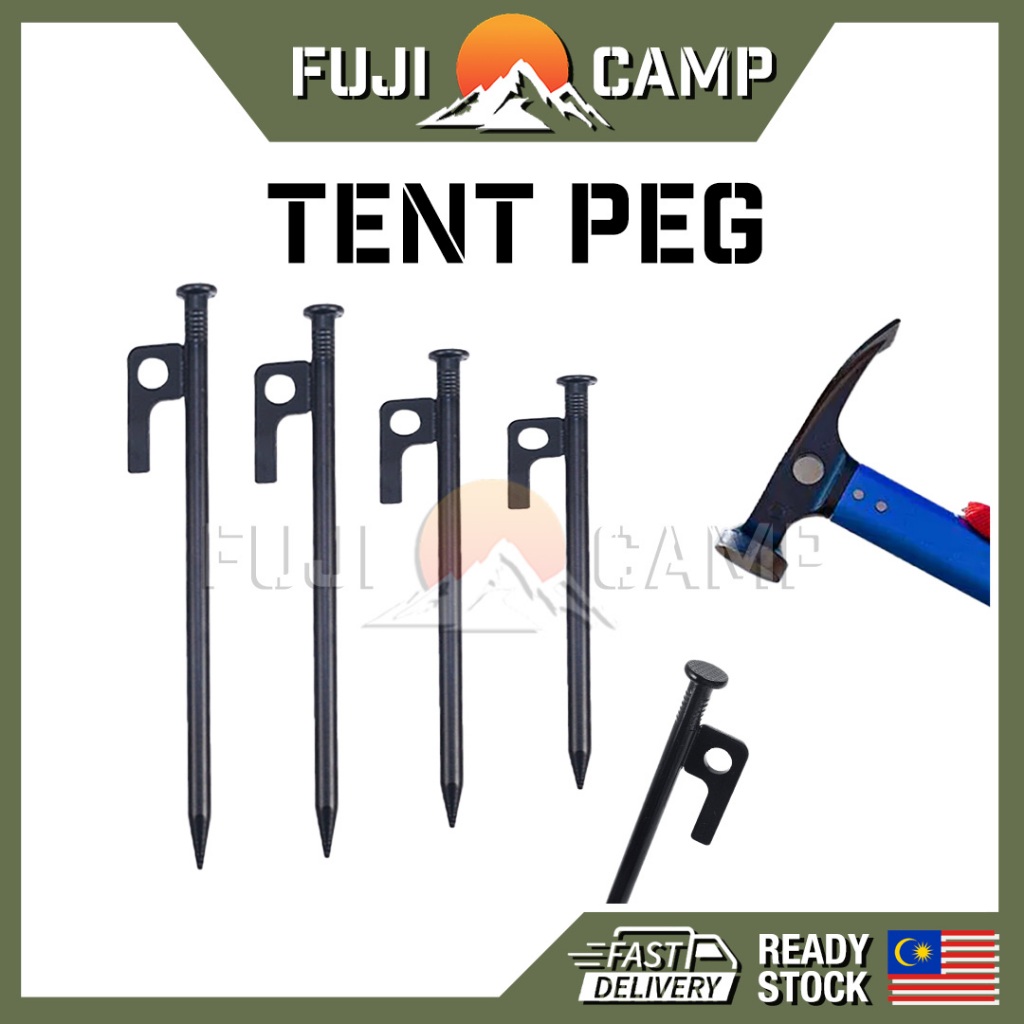 🏕️READY STOCK🏕️20/30/40CM Peg Stake Camping Tent Steel Nail Peg Tent ...