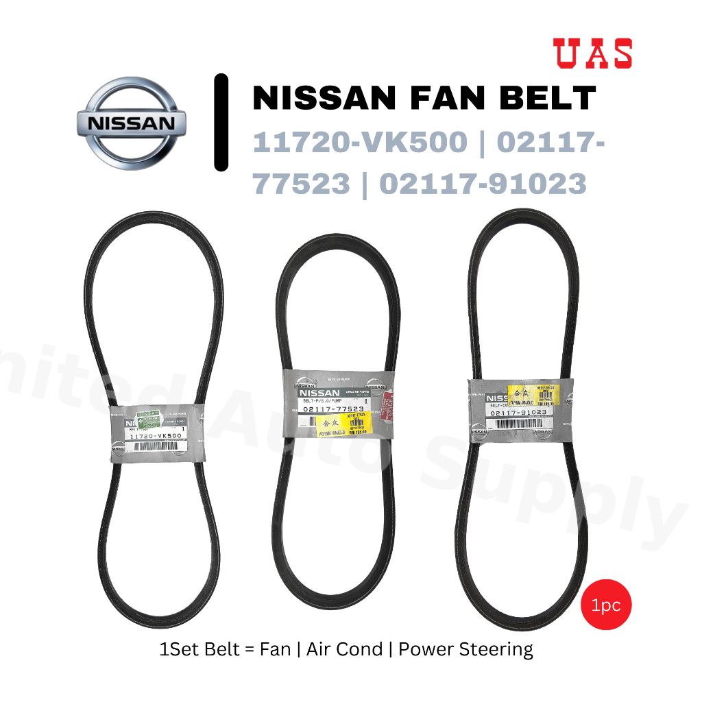 NISSAN Fan Belt 11720-VK500 | 02117-7752 | 02117-91023 (1set ...