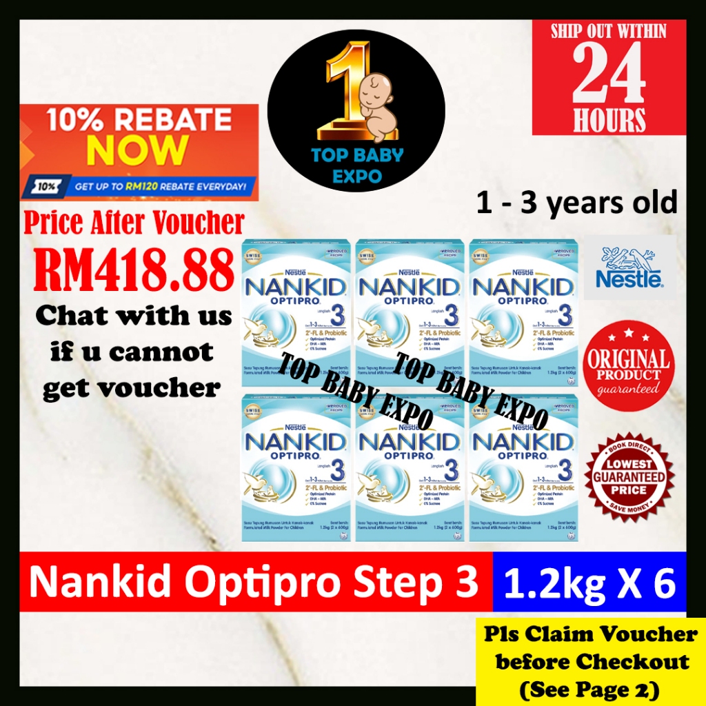 Nestle NANKID OPTIPRO Step 3 (1.2kg X 6) Exp: 02/2027 Nan | Shopee Malaysia