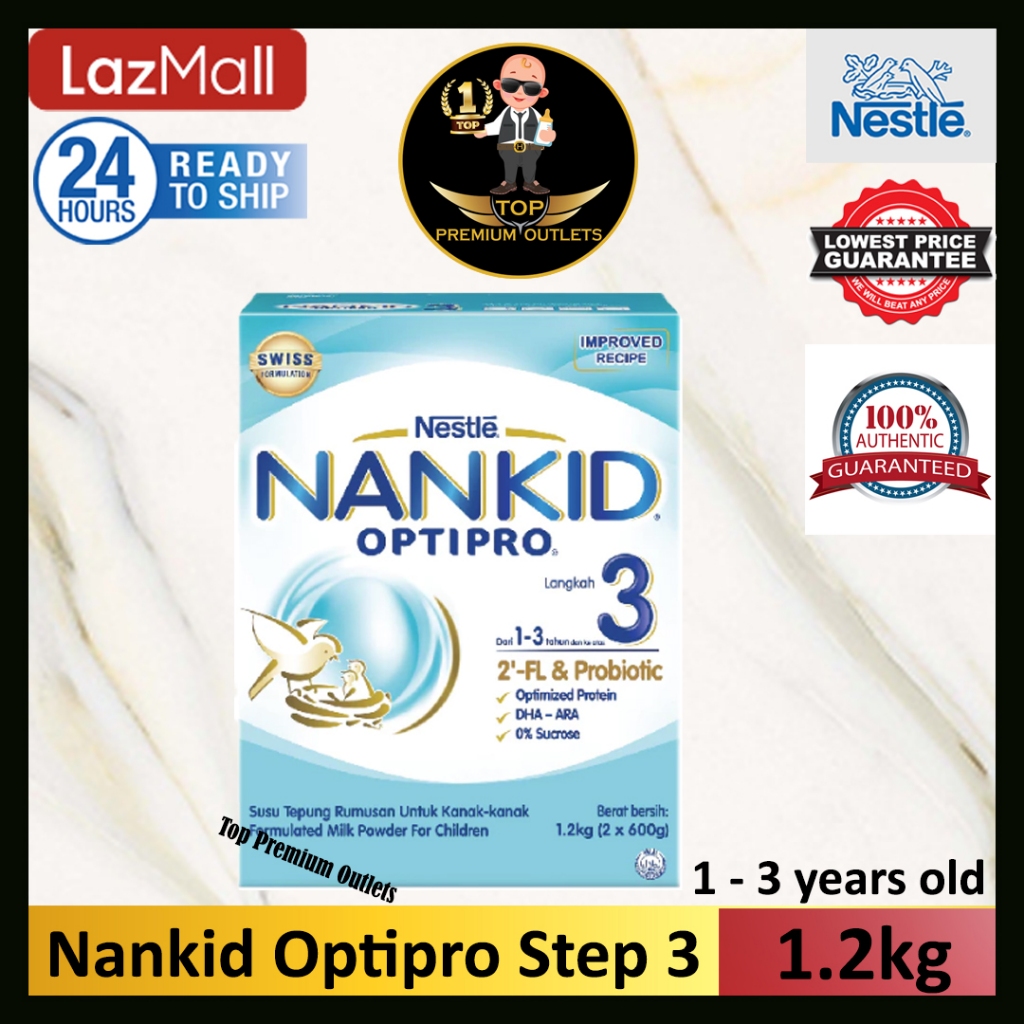 Nestle NANKID OPTIPRO Step 3 (1.2kg / 2.4kg) Exp: 02/2026 Nan (Newest Stock) | Shopee Malaysia