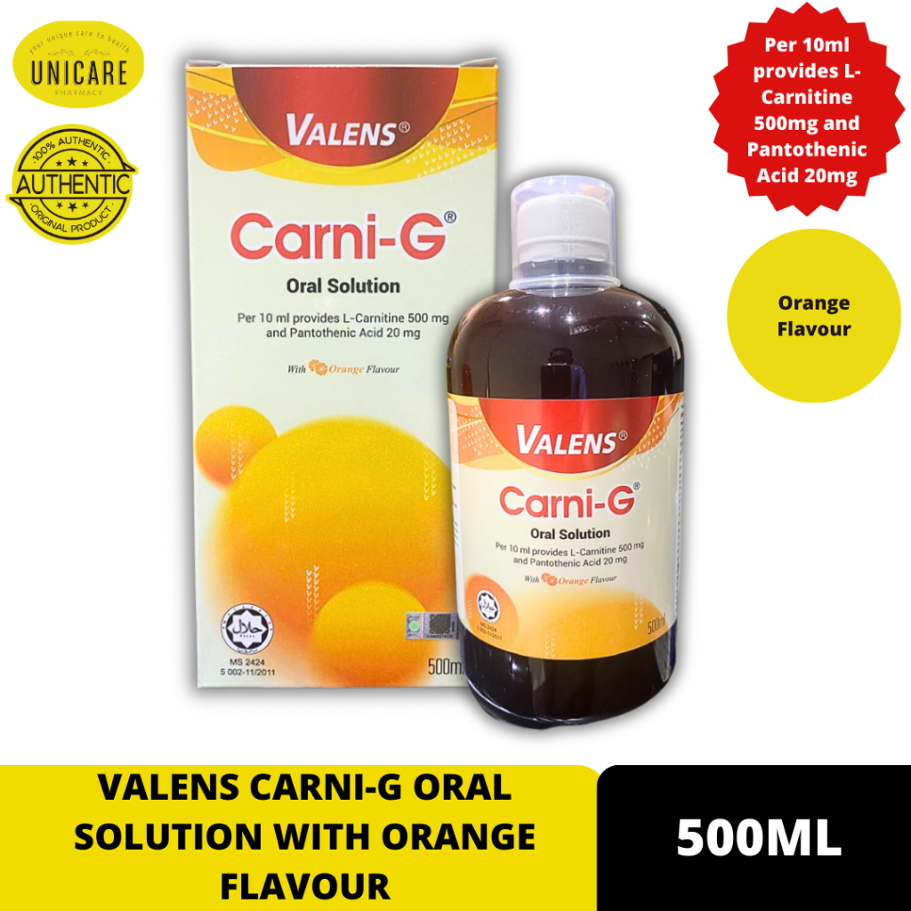 VALENS CARNI-G ORAL SOLUTION 500ML (ORANGE FLAVOUR) | Shopee Malaysia