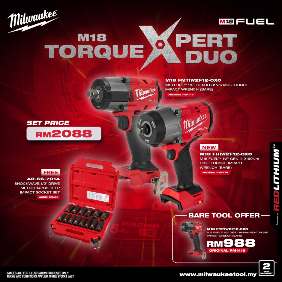 MILWAUKEE M18 FUEL 1/2" HIGH TORQUE IMPACT WRENCH WITH FRICTION RING ...