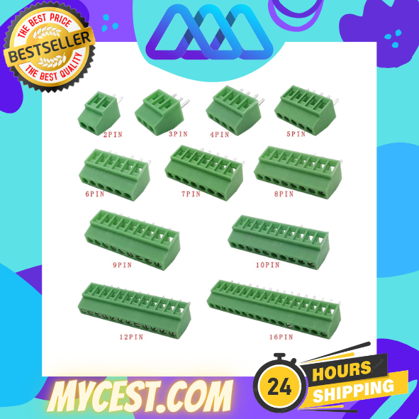 2.54MM Pitch Screw Type PCB Terminal Block Connector 3P | Shopee Malaysia