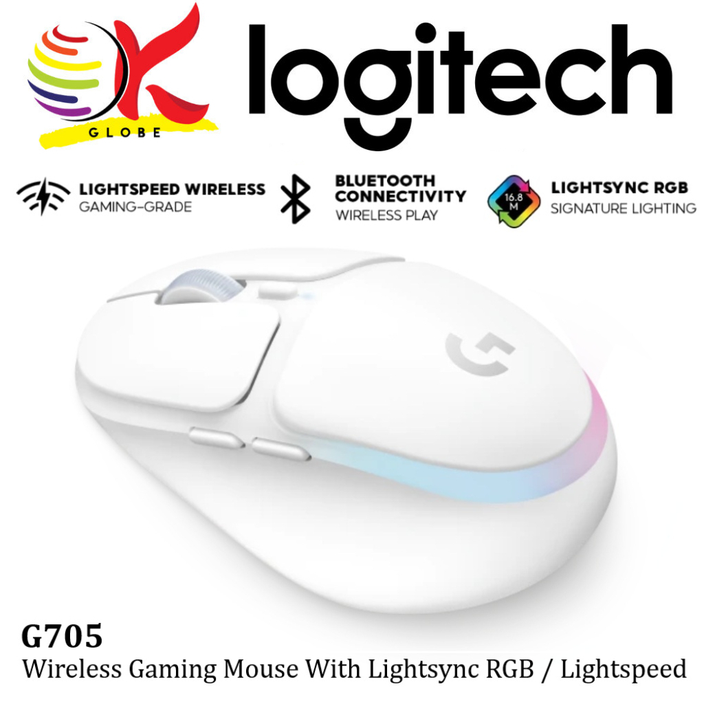 LOGITECH G705 WIRELESS GAMING MOUSE LIGHTSYNC RGB LIGHT / BLUETOOTH / LIGHTSPEED / 6 ...