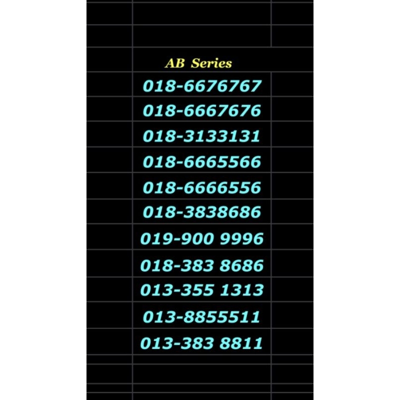 Xox AB Series Vip Prepaid Number 018 6676767 / 018 3133131 | Shopee ...
