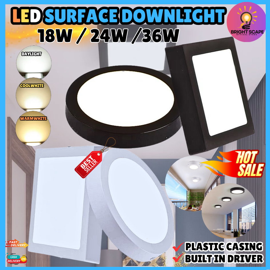 🔥 HOT🔥LED Surface Downlight LED Surface Light 18W 24W 36W Lampu siling ...
