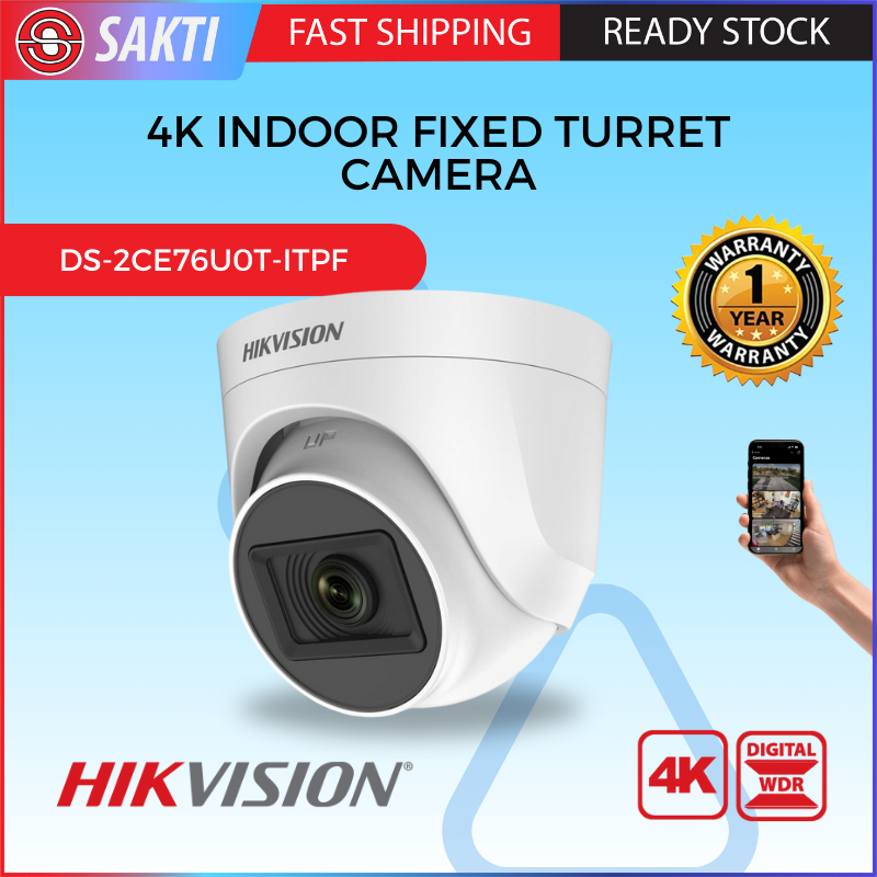 HIKVISION 8MP (4K) Indoor Fixed Turret 4in1 Camera (DS-2CE76U0T-ITPF) HD CCTV | Shopee Malaysia