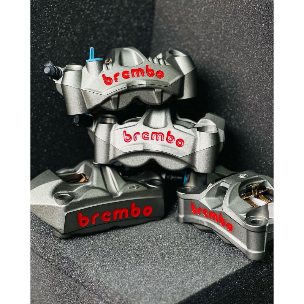 ORIGINAL BREMBO M3 M4 M5 STYLEMA P34 P4 GOLD SILVER BLACK GREY RED LOGO 2 POT/4 POT 100MM RADIAL ...