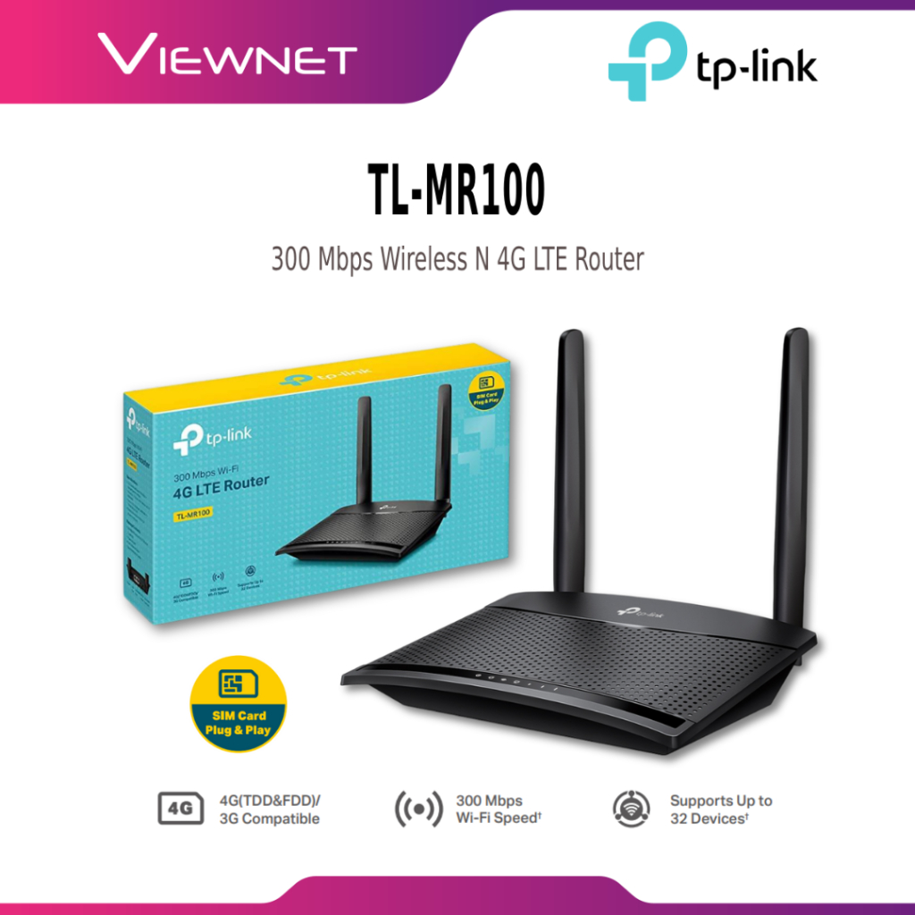 TP-LINK TL-MR100 / TL-MR105 300MPBS WIRELESS N 4G LTE MODEM ROUTER WITH ...