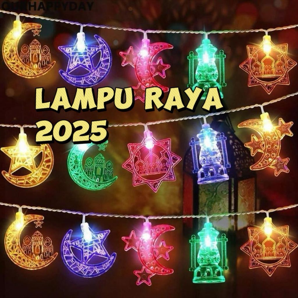 Waterproof Lampu Raya Aidilfitri Hari Raya Lights Hiasan Lip Lap Lampu ...