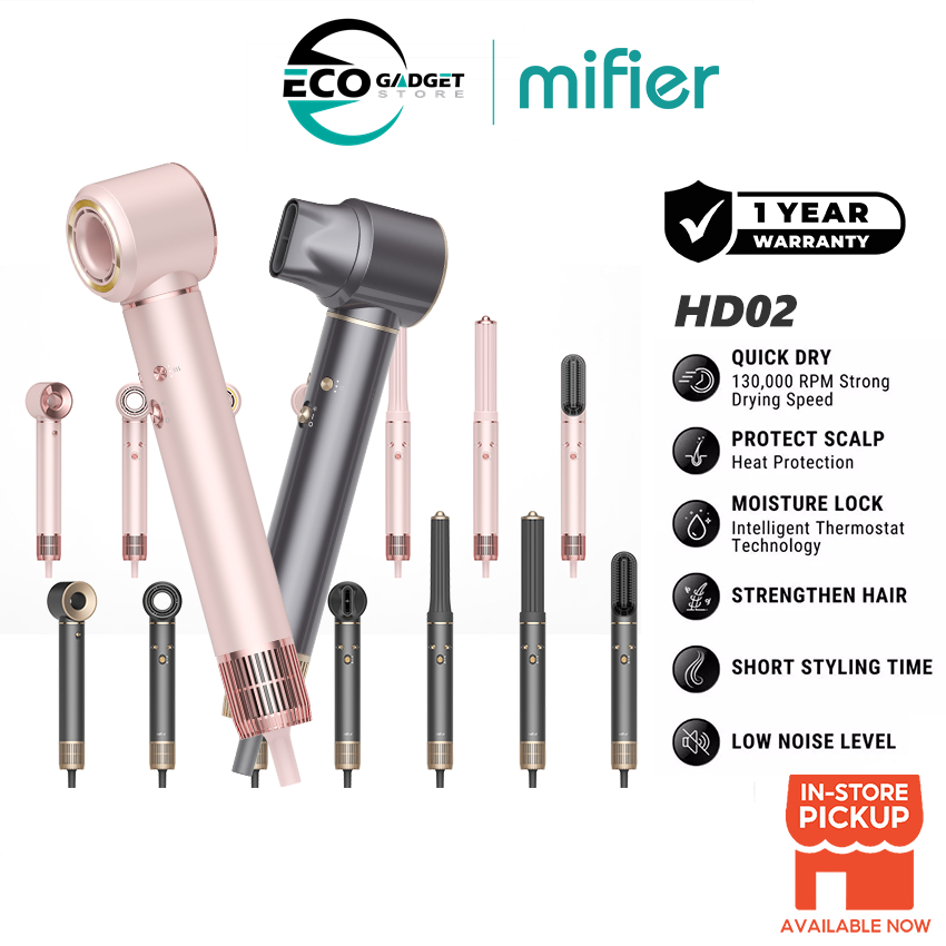 Mifier HD02 PRO- 5 in 1 High Speed Hair Dryer Negative Ionic Blow Dryer ...