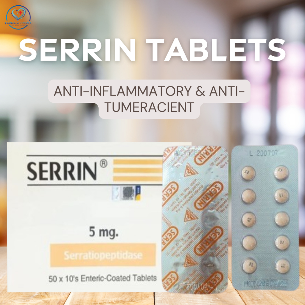 SERRIN SERRATIOPEPTIDASE 5MG 10 TABLETS / 1 STRIPS (REDUCE SWELLING ...
