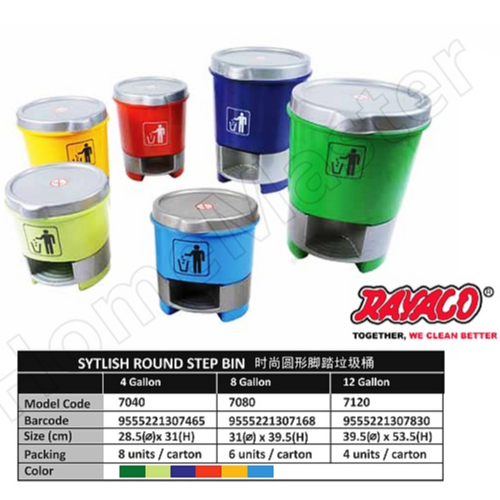 RAYACO Step Bin Round Trash Bin / Step Bin / Garbage bin / Dustbin ...