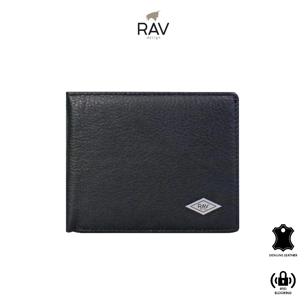 RAV DESIGN Men's Zipped Wallet with RFID Blocking / Genuine Leather ...
