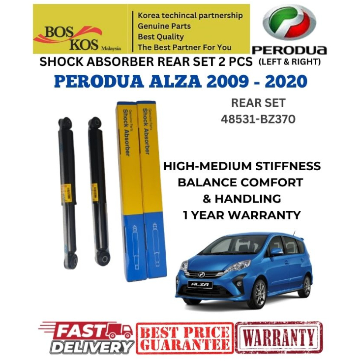 PERODUA ALZA 2009-2020 REAR SET LEFT & RIGHT 2PCS ABSORBER 48531-BZ370 ...
