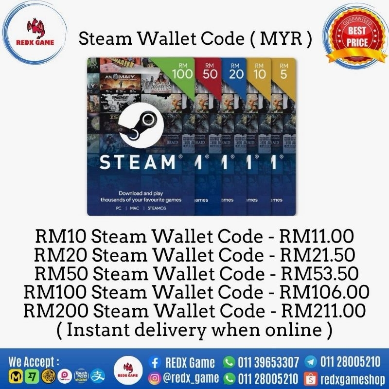 [REDX] STEAM MYR STEAM MALAYSIA CODE CODE INSTANT BIG PACKAGE | Shopee ...