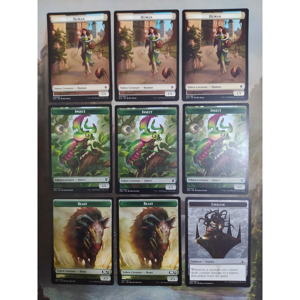 MTG Human / Insect / Beast / Emblem Vraska Tokens (Magic The Gathering ...