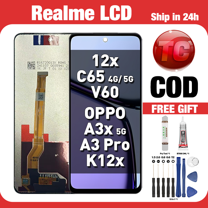 LCD REALME C65/ Narzo N65 5G/ 12x/ V60 5G/OPPO A3 Pro/ K12x/ A3x 5G Compatible For Original ...
