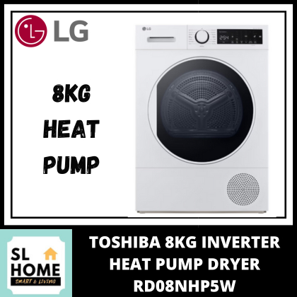 LG RD08NHP5W 8kg Inverter Heat Pump™Dryer with Gentle Dry & Sensor Dry ...