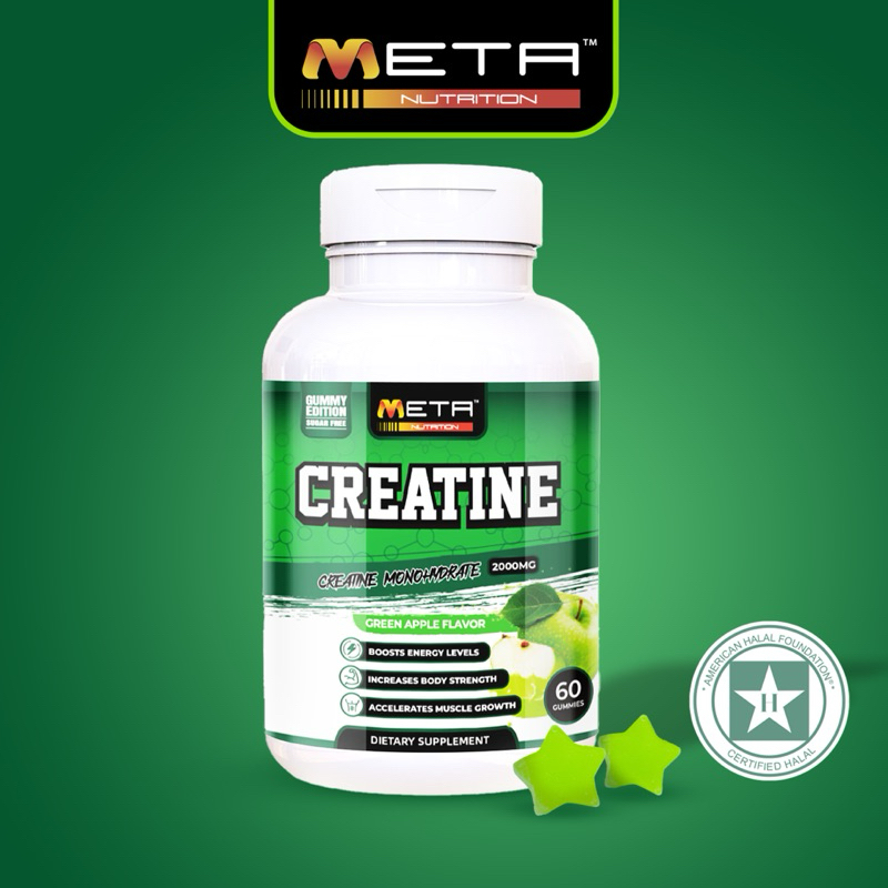 CREATINE 2000mg - ZERO SUGAR 60' Gummies by Meta Nutrition | Supports ...