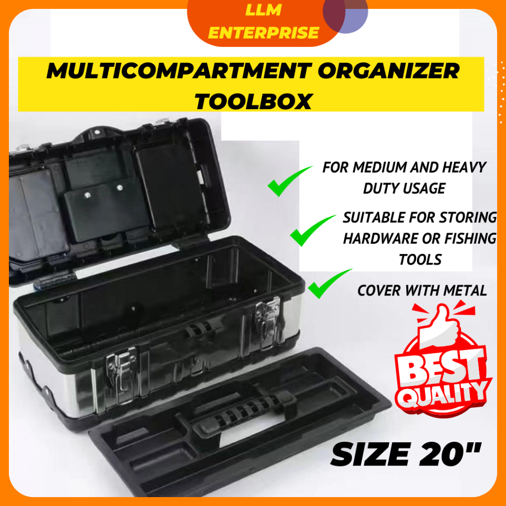 Heavy Duty PVC & METAL Tool Box Inner Tray Organizer Plastic Storage ...