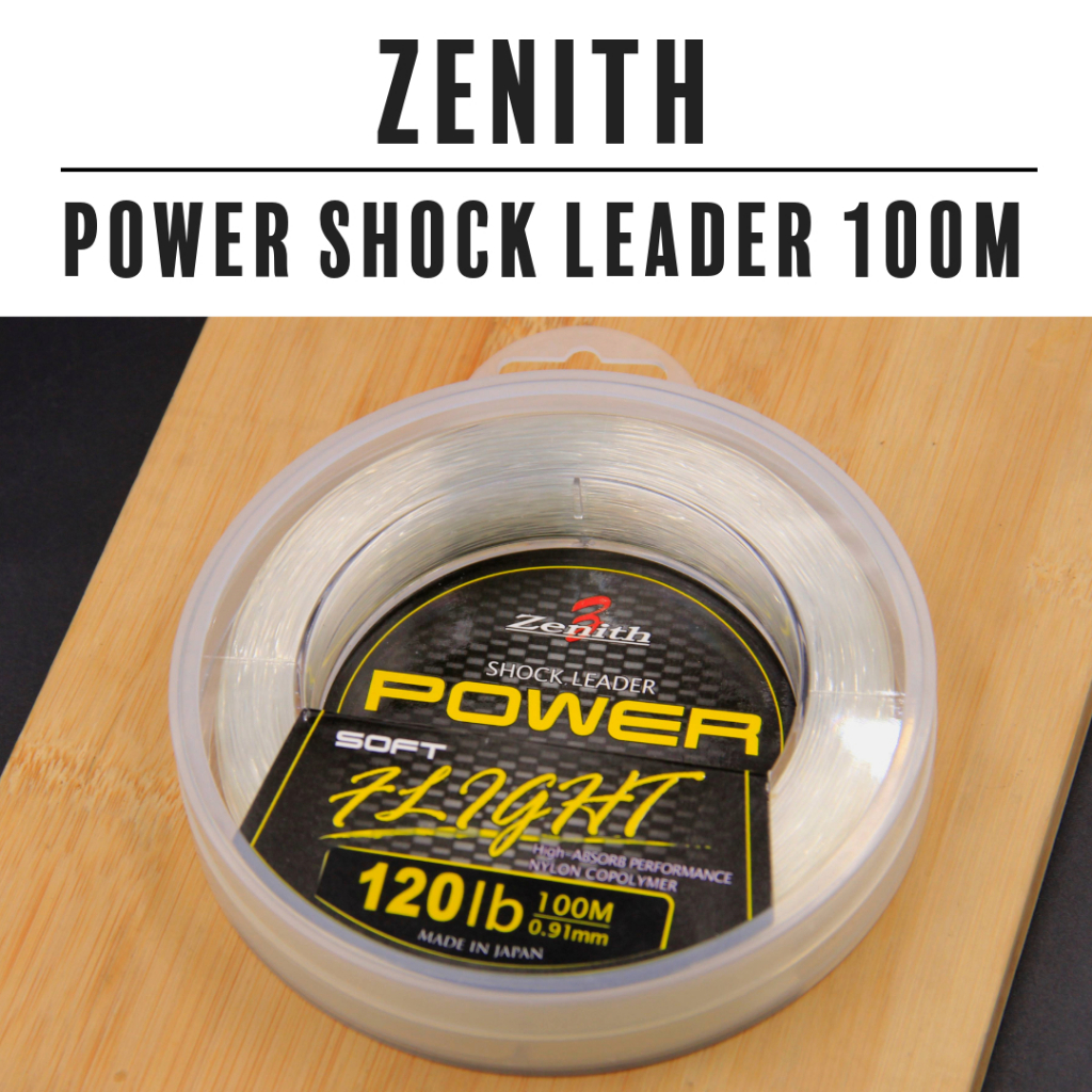 ZENITH POWER Shock Leader 100m Fluorocarbon Nylon Co-polymer Fishing ...