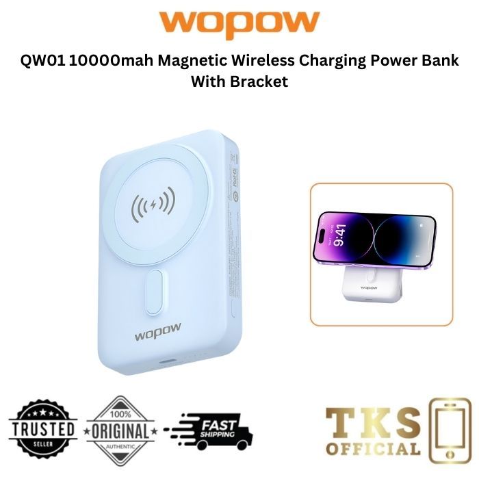 WOPOW QW01 10000mah Magnetic Wireless Charging Power Bank With Bracket ...