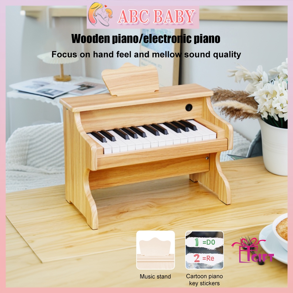 25 Keys Kids Wooden Piano/Digital Piano for toddler/Mini Musical Toy ...