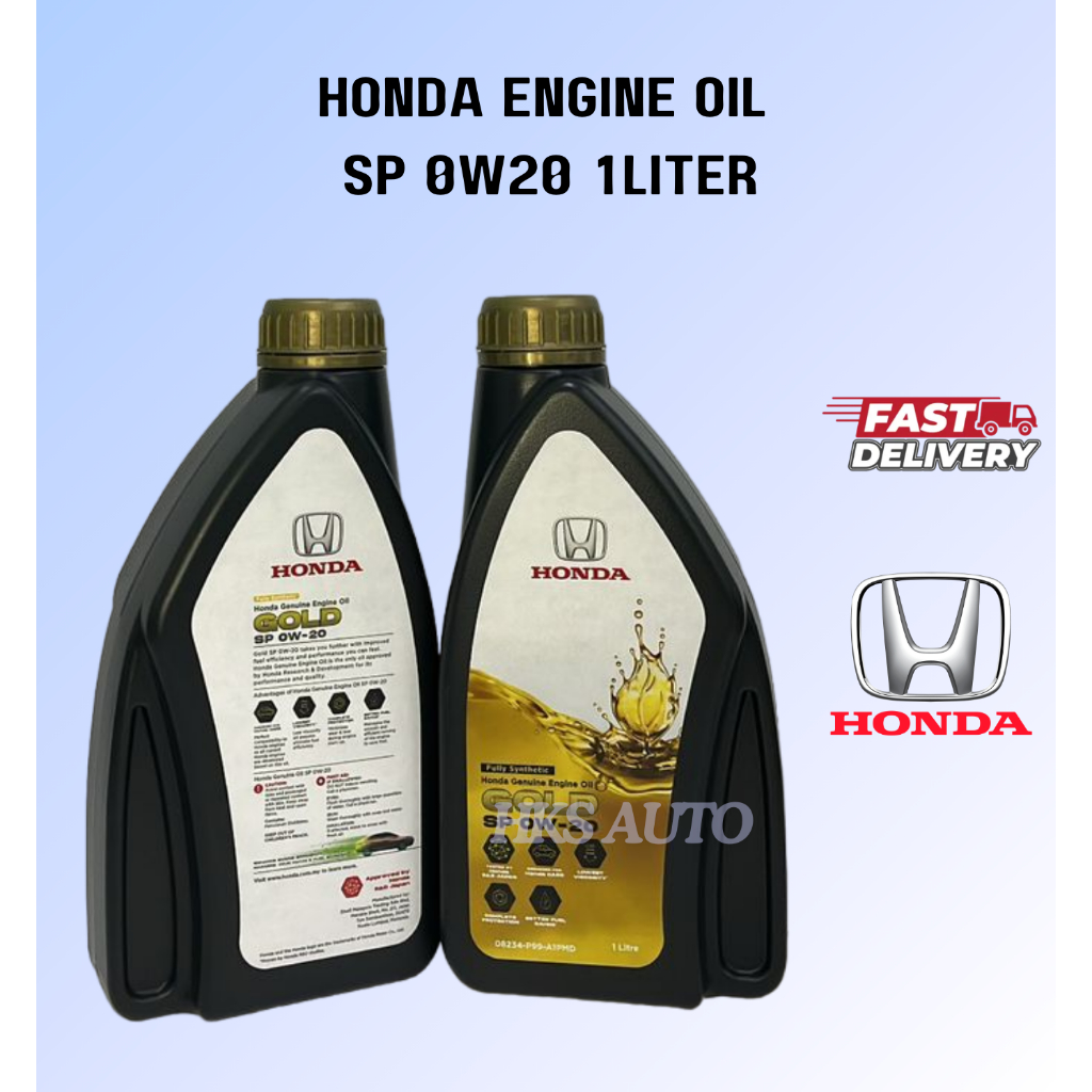 100% Original Honda Genuine Fully Synthetic Engine Oil Gold 0W20 1L ...