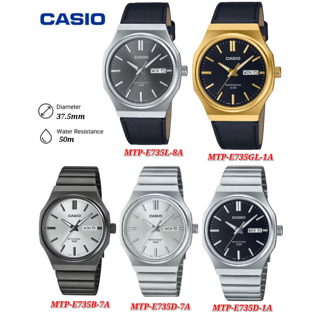 Casio General MTP-E735L / MTP-E735GL / MTP-E735B / MTP-E735D Men Watch ...