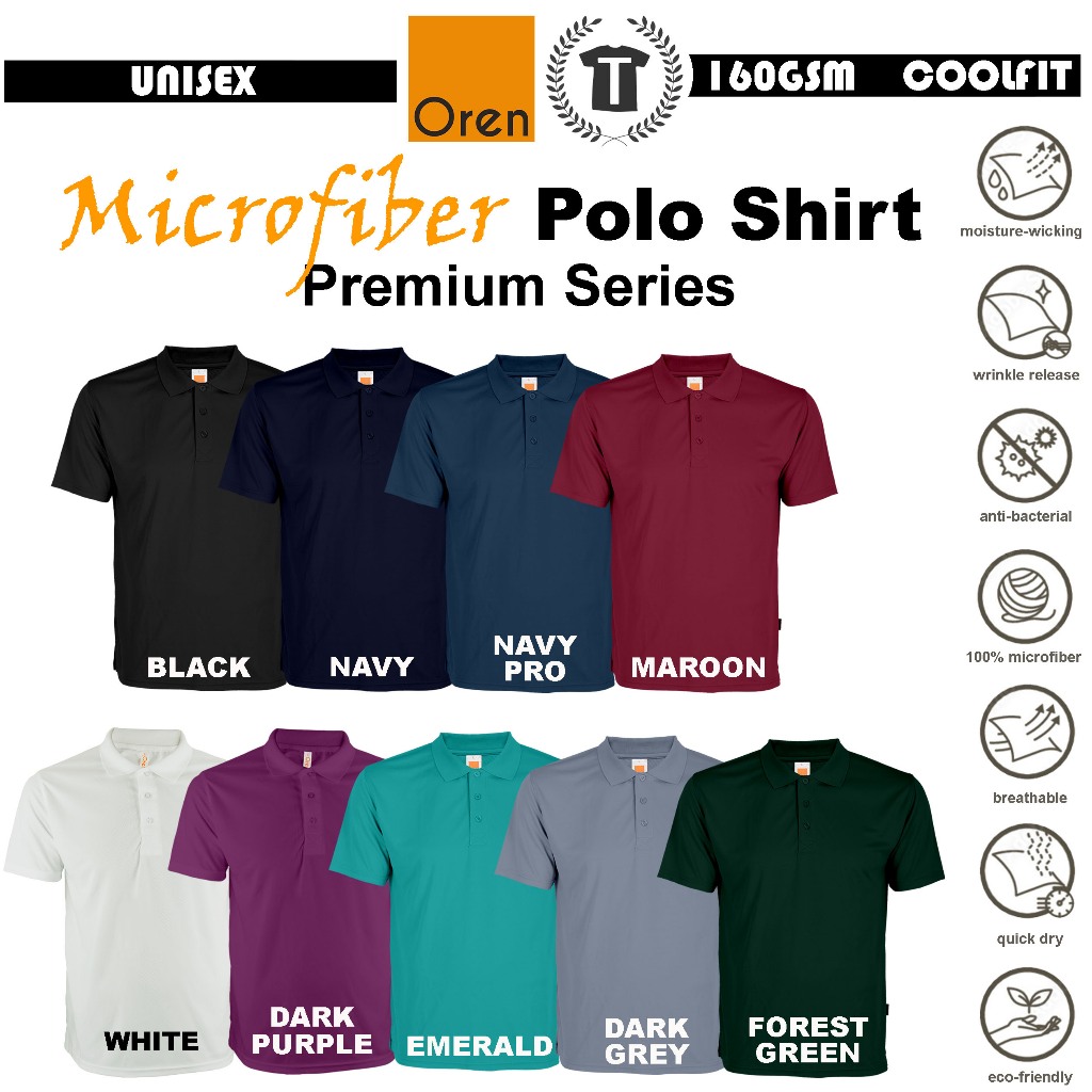 【Premium】Microfiber Plain Collar Shirt QD0601/BLACK QD0602/QD0615 ...